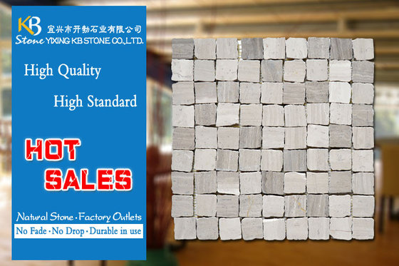 Bathroom Polishing Grey Mosaic Wall Tiles Broken Edge For Interior