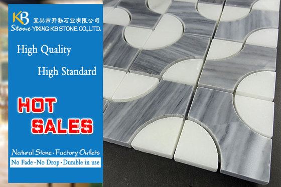 Flower Pattern Grey Marble Mosaic Tiles Mosaic Jigsaws Wet Applications