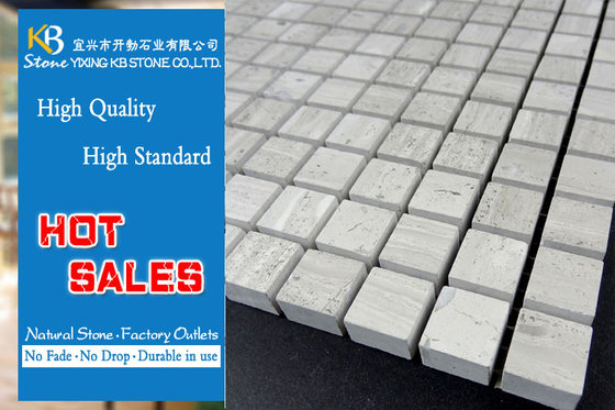 Polished Square Wooden Grey Marble 12x12 Inch For Floor Bathroom