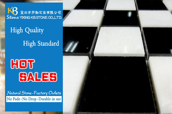 Floor Square Marble Mosaic Tiles 305 X 305mm Polished 10mm Thickness