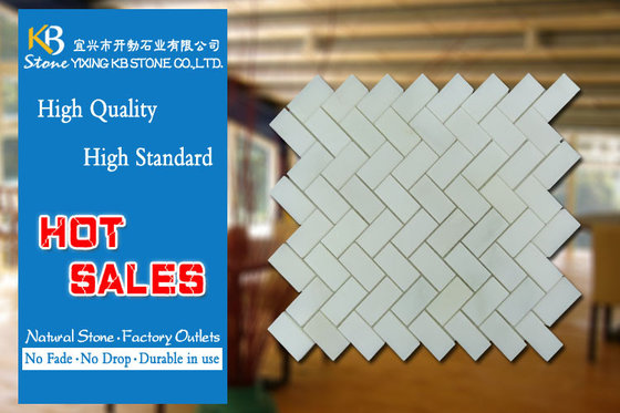Bathroom Wall Herringbone China White Marble Pool Spa Wet Applications