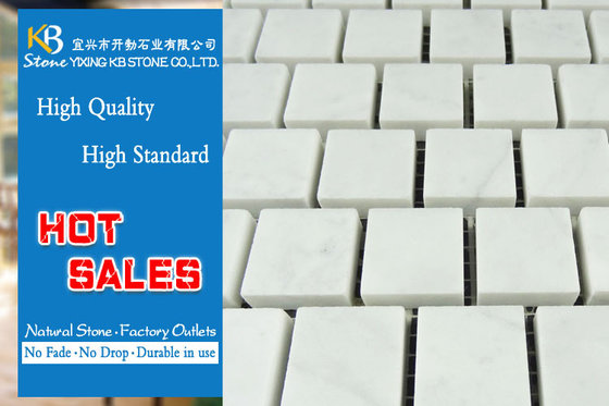 Polished Top Rated Grey Mosaic Tiles Marble Brick Tiles 10mm Thickness