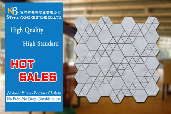 Mixed Shaped Bianco Kitchen Mosaic Tiles For Wall Floor Bathroom