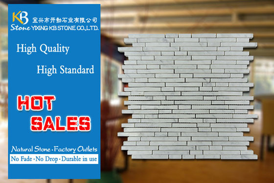 Stripe Natural Stone Mosaic Tile Swimming Pool Tiles 2/5 Inch Thickness