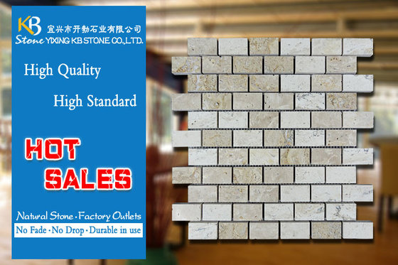 Decorative Polished Long Square Stone Mosaic Tiles Commercial Projects
