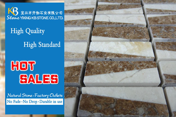 Nature Marble Mosaic Tiles Coffee Travertine Grey Marble Tiles
