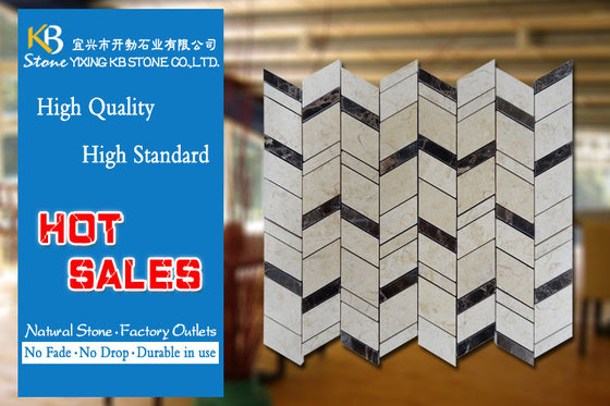 Italian Beige Travertine Mosaic Tiles Marble Flooring Tiles Polished