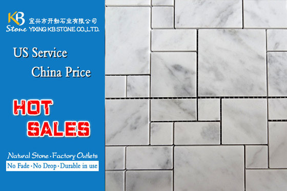 Natural stone marble mosaic tiles polished white onyx carrara square