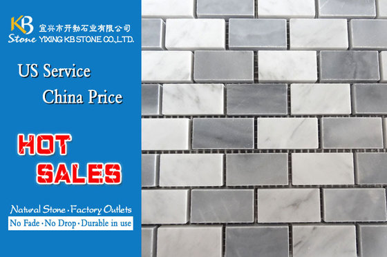 Italian grey carrara white marble mosaic tiles kitchen backsplash wall tiles