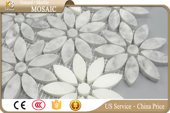 White grey aterjet marble mosaic decorative mosaic tiles polished