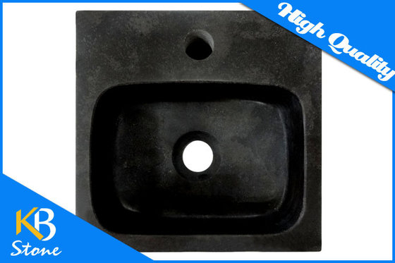 Black Stone Wash Basin Polished Natural Marble Bathroom Wash Basins Square Shape
