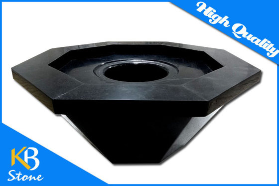 Hexagon Shape Polished Stone Wash Basins / Natural Stone Black Hand Wash Basin