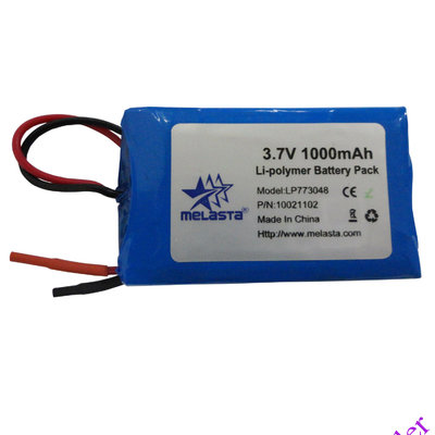 3.7V 1000mAh Polymer Li-ion akku(LP773048)