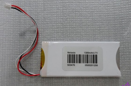 Custom Polymer Li-ion Battery Pack 3.7V 1300mAh -UN Approved