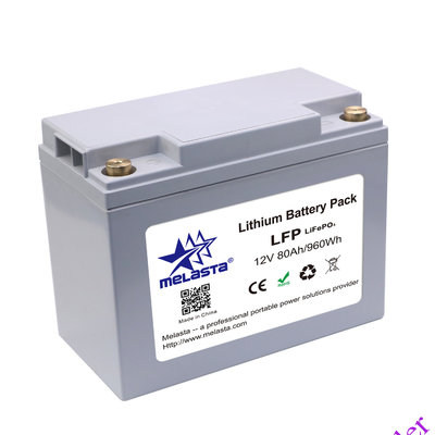 Rechargeable LiFePo4 battery pack 12V 80Ah 960Wh for solar energy