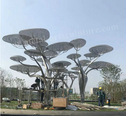 Large Outdoor Stainless Steel Tree Sculpture Modern Art Design As Public Decoration