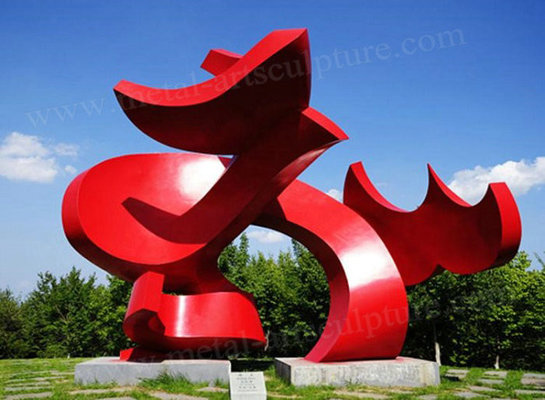 Painted Abstract Metal Art Sculpture Customized Size For Outdoor Garden Landscape