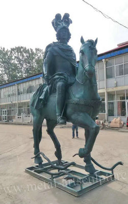 Large Bronze Horseman Statue / Outdoor Greek Bronze Sculpture Garden Ornament