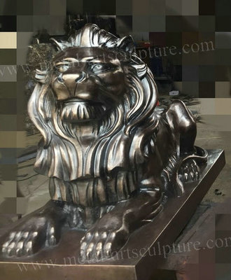 Contemporary Bronze Sculpture , Animal Style Small Bronze Lion Statue