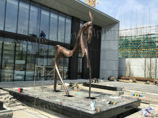 Metal Horse Statue Polished Stainless Steel Sculpture Hollow Out Shape Wonderful Design