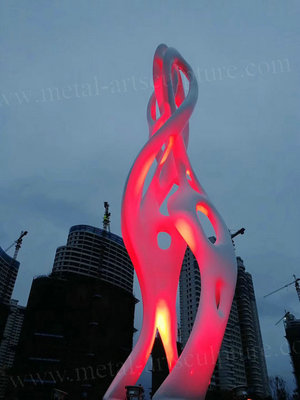 Welded Stainless Steel Sculpture Exterior Decoration Huge Circle Shape Design