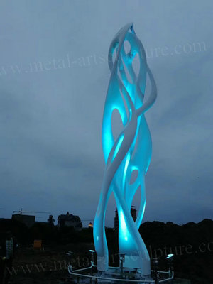 Welded Stainless Steel Sculpture Exterior Decoration Huge Circle Shape Design