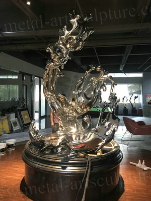 Popular Stainless Steel Sculpture Polished Surface Contemporary Metal Garden Sculptures