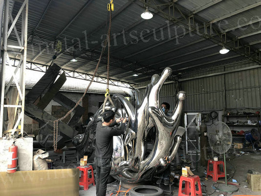 Polished Famous Abstract Sculptures / Handmade Metal Lawn Art Sculpture