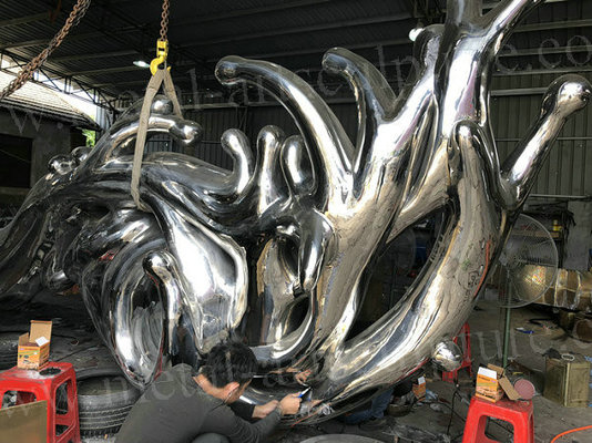 Polished Famous Abstract Sculptures / Handmade Metal Lawn Art Sculpture