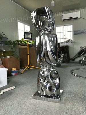 Handicraft Giant Metal Human Sculpture , Polished Stainless Steel Sculpture