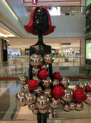 Art Ornaments Abstract Human Sculpture / Wax Sculpture Mall Decoration