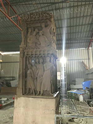 3m Size High Relief Sculpture Wall Decoration Fiberglass Young Figure Statue