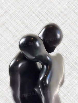 Contemporary Bronze Sculpture Abstract Painted Lover Statue As Indoor Decoration