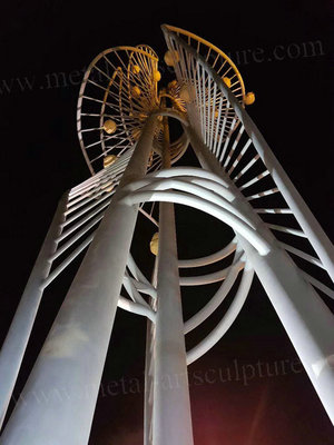 8m Size Large Modern Outdoor Sculpture Curve Design Concrete Garden Statues