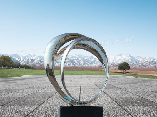 Glossing Circle Abstract Metal Sculpture Customized Size As Square Decoration