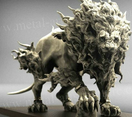Yard Ornaments Fiberglass Animal Sculptures Abstract Roaring Lion Sculpture