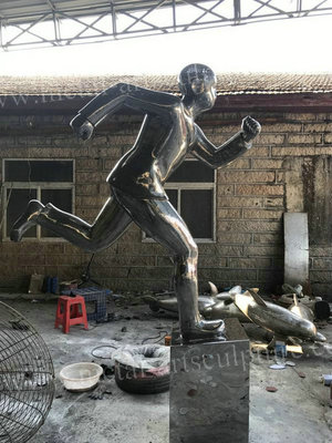 Stainless Steel Garden Ornaments Statues Art Style Abstract People Sculptures