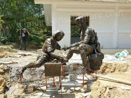Casting Modern Bronze Sculpture , Garden Ornaments Statues Outdoor Ground Decoration