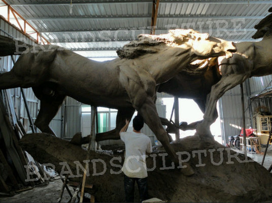 Handmade Large Bronze Horse Statue , Life Size Bronze Statues Yard Ornaments