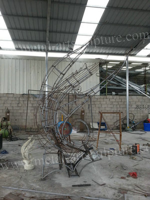 Outdoor Decorative Metal Art Sculpture / Metal Egret Garden Statue Animal Type