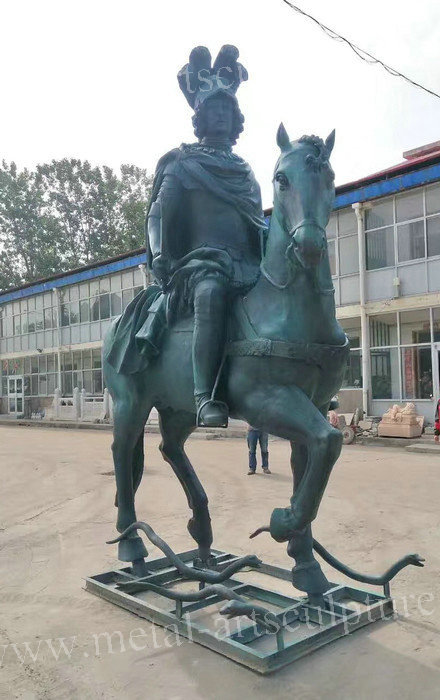 Large Bronze Horseman Statue / Outdoor Greek Bronze Sculpture Garden Ornament