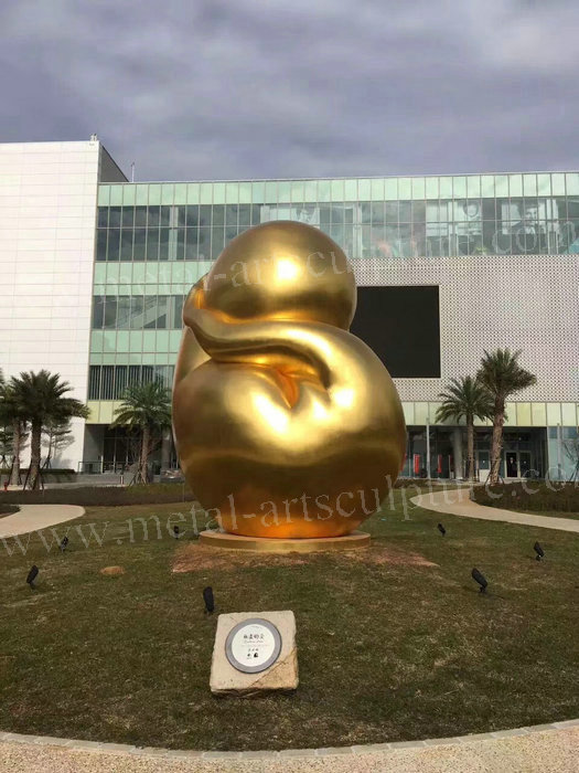 Stainless Steel Sculpture Calabash Modern Art Design for Outdoor Decoration