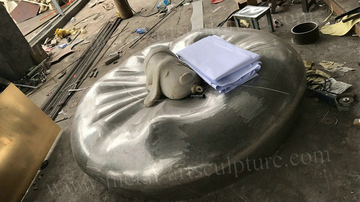 Yard Ornaments Stainless Steel Abstract Sculpture Color / Size Customized