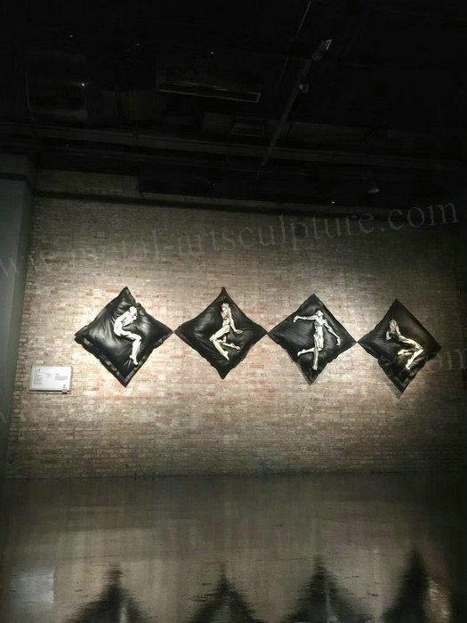 Fiberglass Wall Relief Sculpture Definition Full Hand Carved For Club Wall Decor