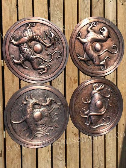 Handmade Brass Famous Relief Sculpture Size Customized Western Style Wall Ornament