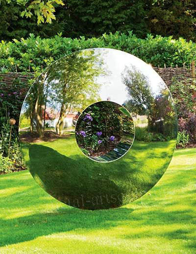 Stainless Steel Circle Sculpture As Lawn Decor , Wonderful Large Outdoor Sculpture