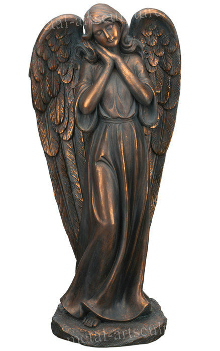 Art Garden Ornaments Statues Brass Outdoor Angel Statues Customized Size
