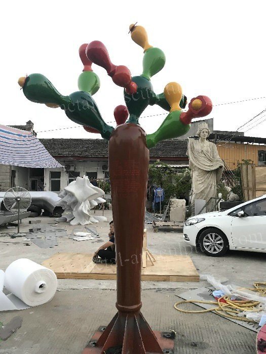 Cactus Sculpture Yard Decoration Large Outdoor Statues With Colorful Painted Finishing