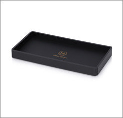 Factory supply hotel black rectangular  acrylic box acrylic hotel amenities tray