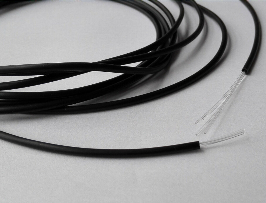 3 core 0.75mm end glow fiber optic light with black PVC jacket for lighting